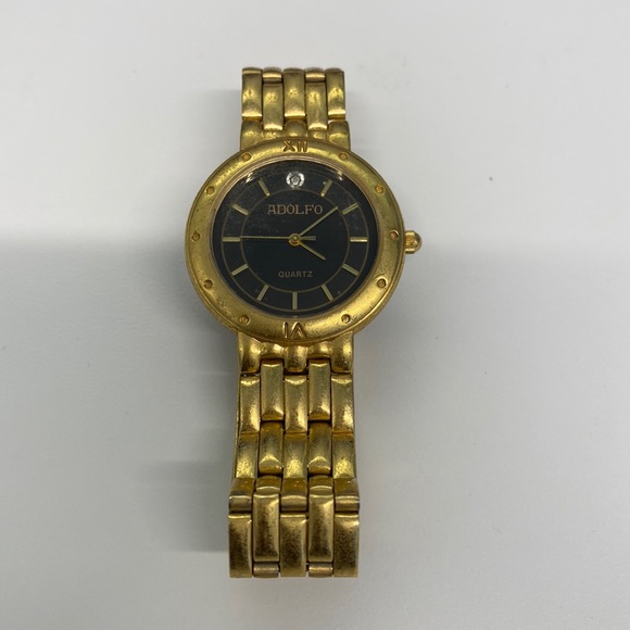 Adolfo | Accessories | Adolfo Mens Watch Gold Black | Poshmark